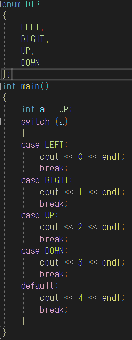 C++ 배우기 8(enum, Switch)