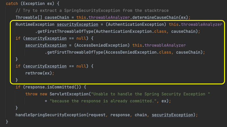 ExceptionTranslationFilter과 SecurityInterceptor