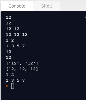a = input()'hi there'>>> a"'hi there'">>> input('숫자 적어쥬')숫자 적어쥬:3':3 ...