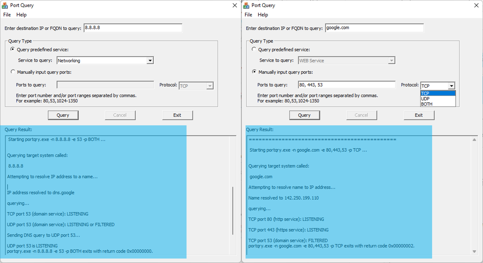 PortQryUI 사용법 | 포트가 열려 있는지 확인하기
