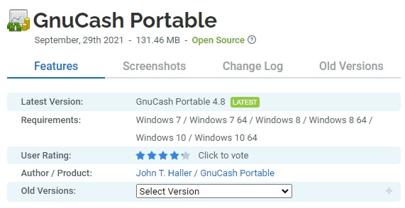 GnuCash Portable 무료 다운로드