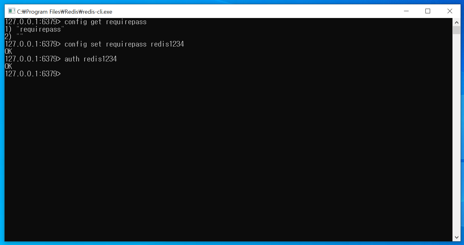 [redis] 레디스 비밀번호 설정re Rediscommandexecutionexception Err Client Sent Auth But No