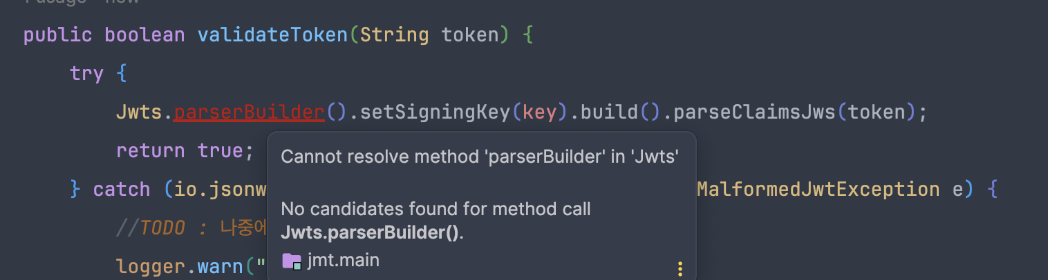 Jwt.parserBuilder() Deprecated
