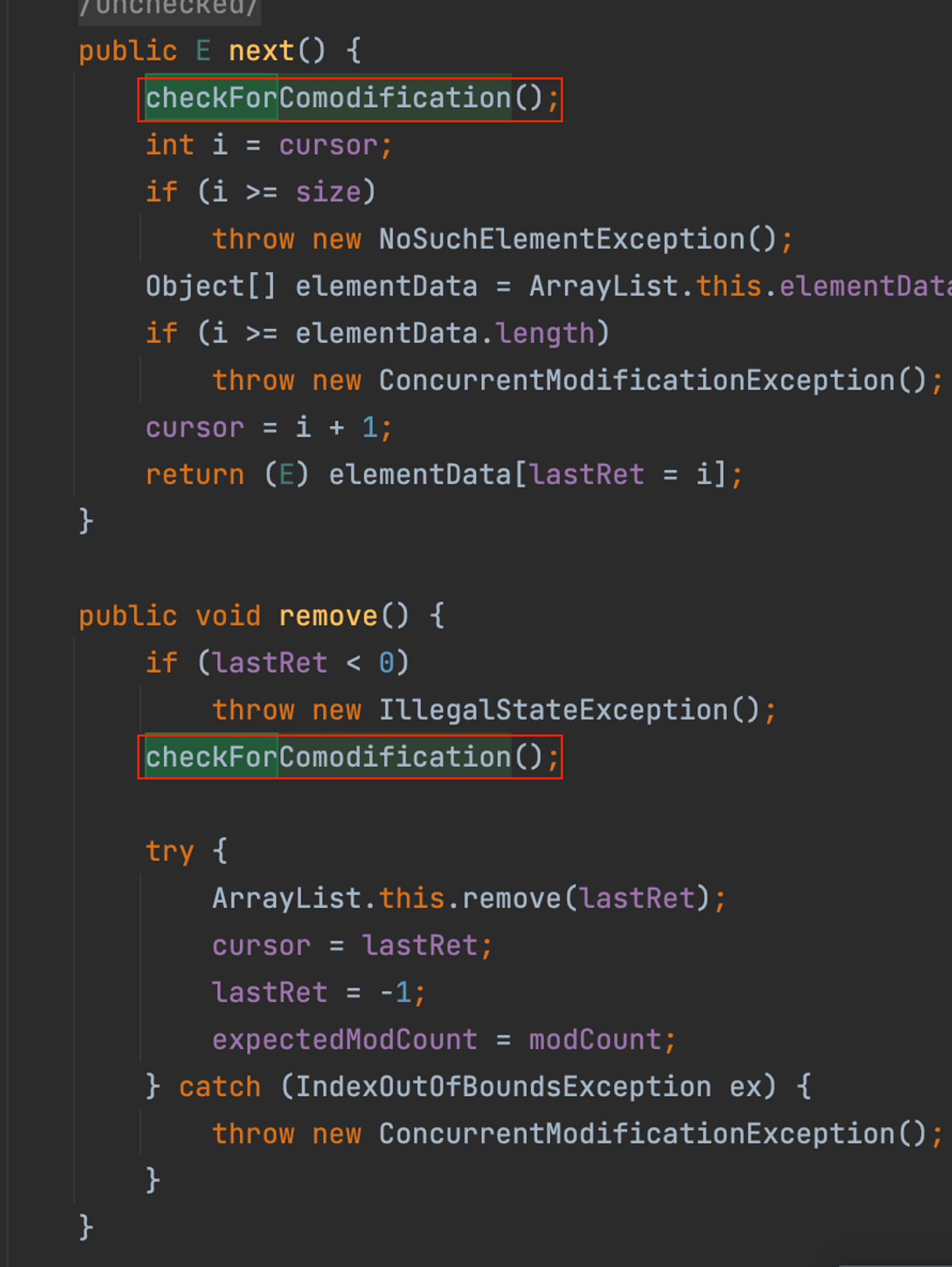 ConcurrentModificationException 은 어디서, 언제 throw 되는걸까?