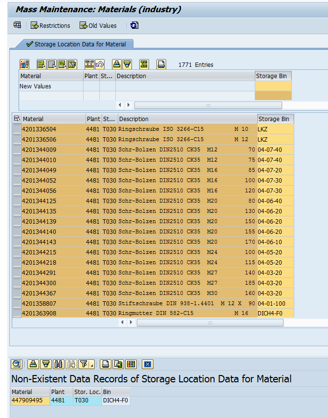 MM17 자재마스터 액셀업로드 대량 변경 (Material master mass change using excel upload)