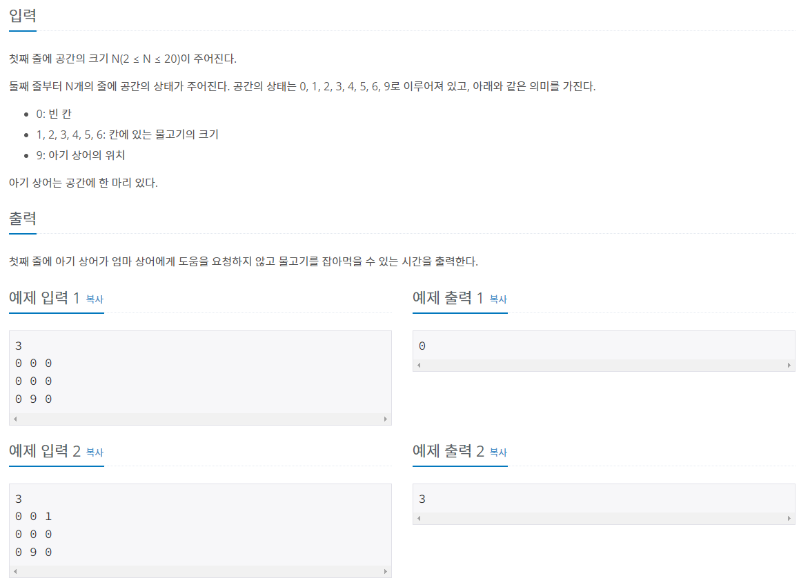 [BOJ] 백준 16236번 : 아기 상어