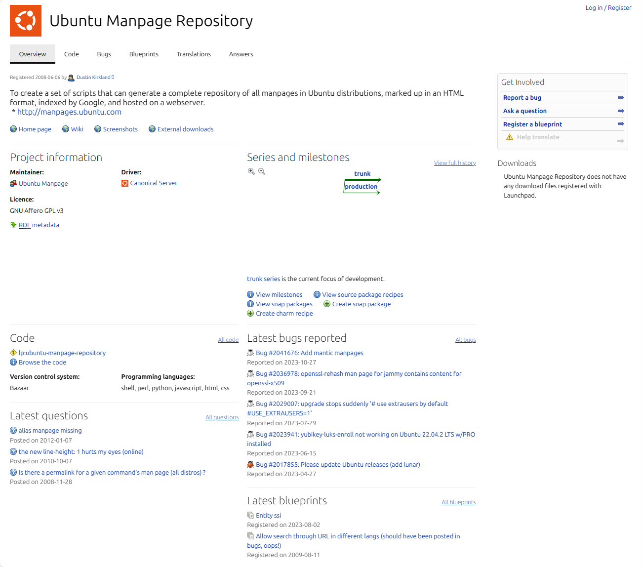 [url] 우분투 맨페이지 저장(Ubuntu Manpage Repository)