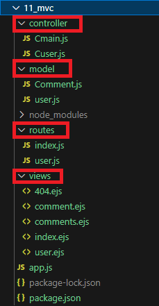 Node.js - MVC 기본 개념 및 구현