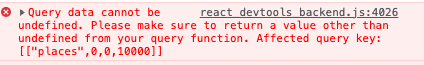 react-query warning : query data cannot be undefined. please make sure to return a value other ...