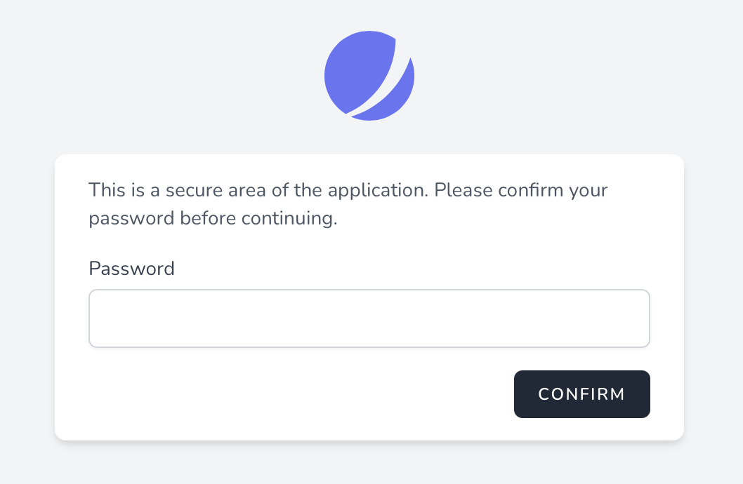 Laravel Jetstream Password Confirmation