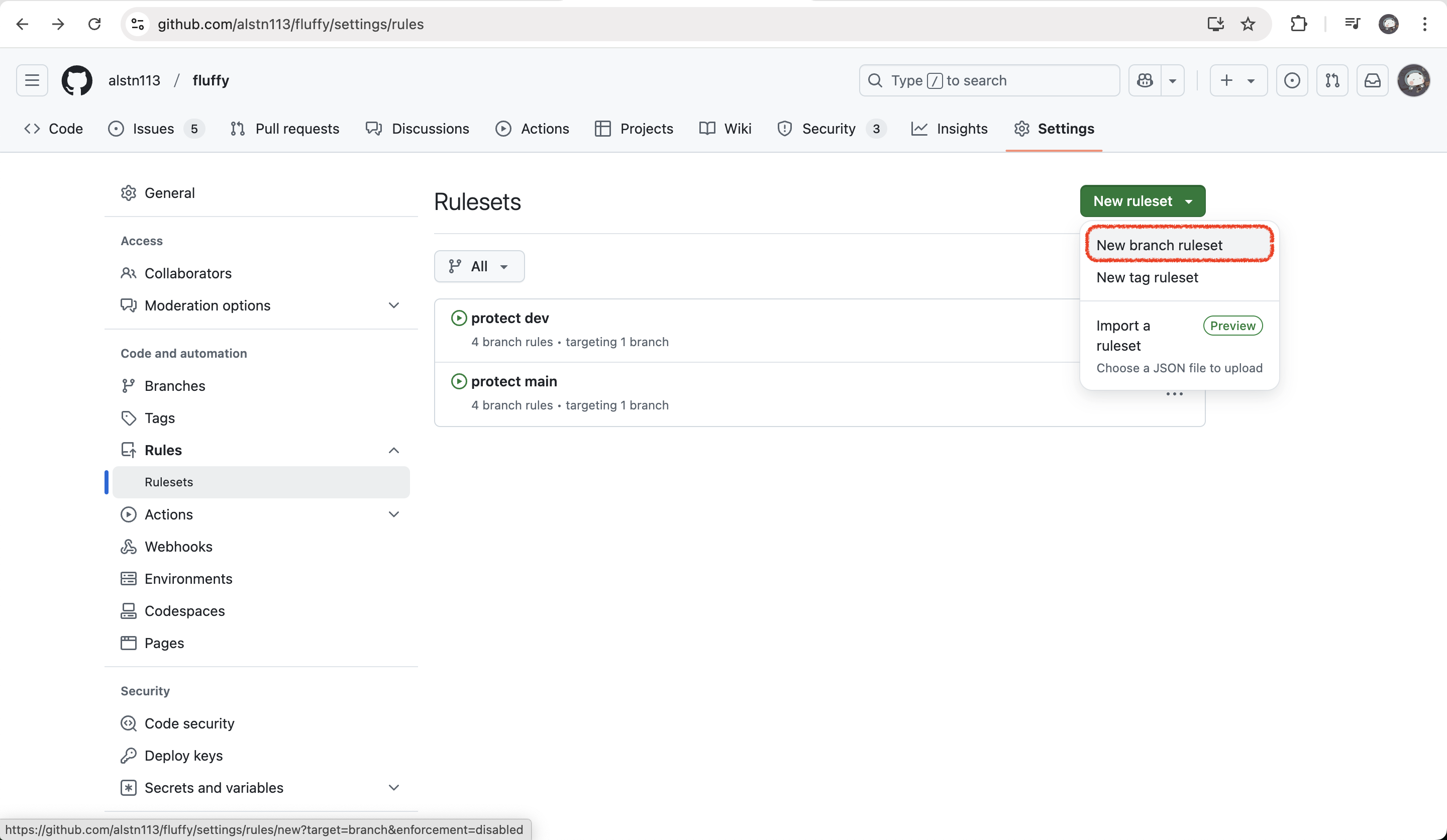 Github Branch Rulesets 로 프로젝트 안전하게 관리하기 — alstn113's devlog