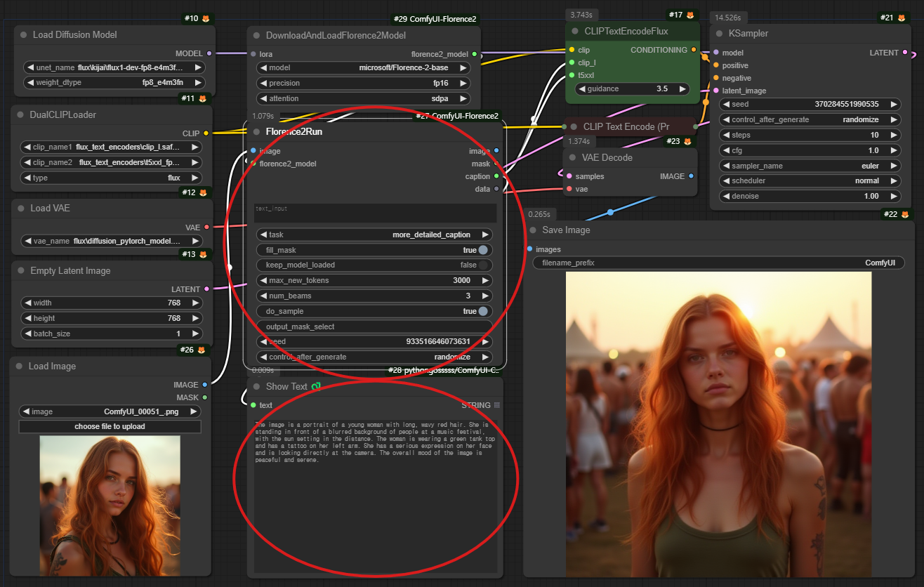 [이미지 생성 AI] [로컬 환경] ComfyUI 이용하여 프롬프트 생성하기 : Flux Prompt Generator / Florence2