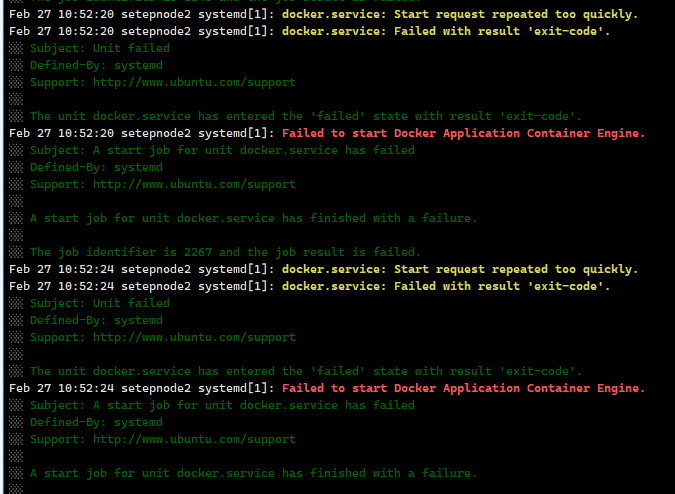 Failed To Start Docker Application Container Engine — 개발하는 초롱이