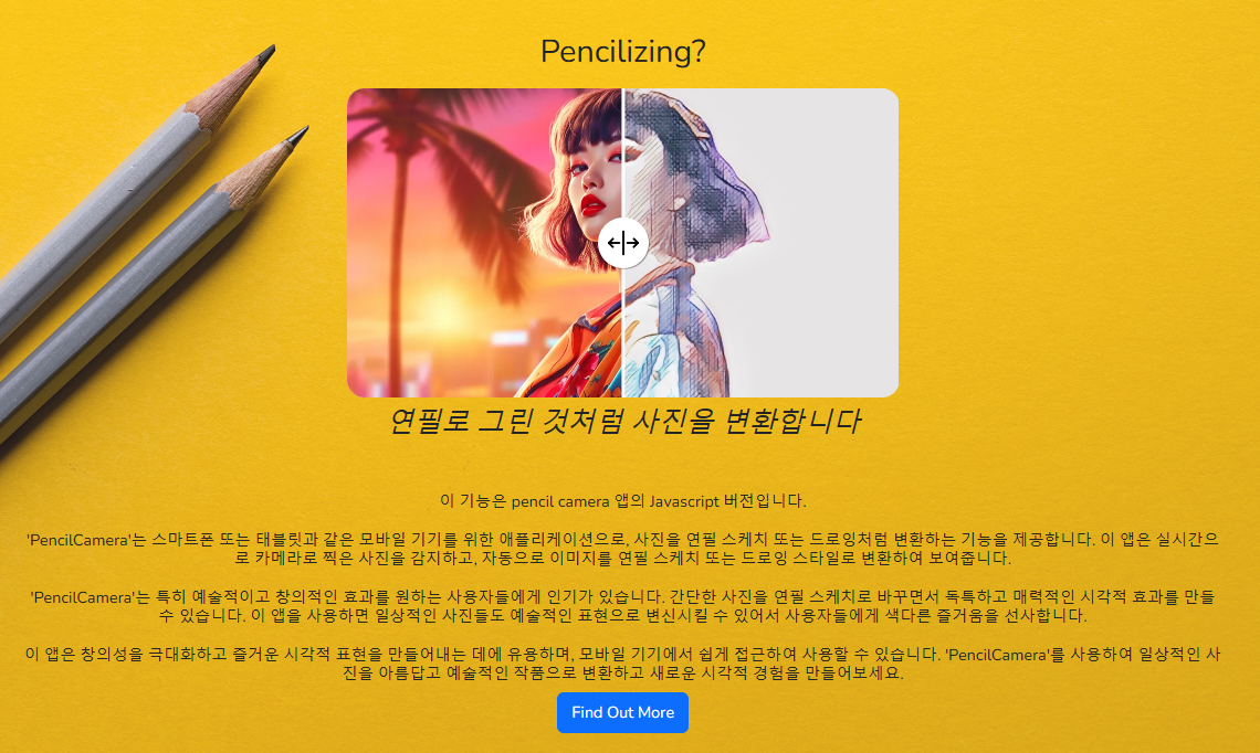 Pencilizing 사용법과 주요 기능을 사용해서 AI로 사진을 연필 스케치와 애니메이션 스타일로 변환하기