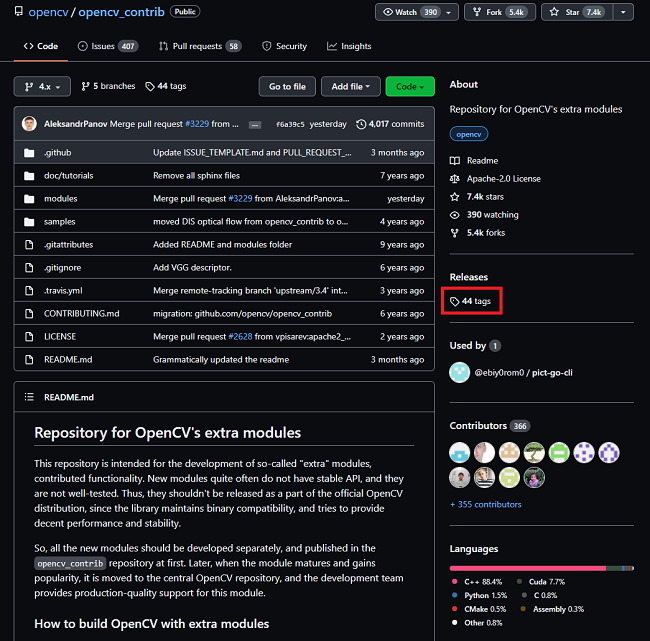 [C++, OpenCV] download contrib(extra modules) to an existing OpenCV directory