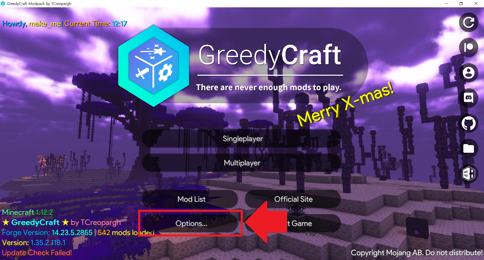 마인크래프트 GreedyCraft 모드팩 초기 설정