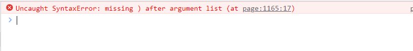 [error 해결법 Javascript] 에러해결 Uncaught Syntaxerror Missing After Argument List