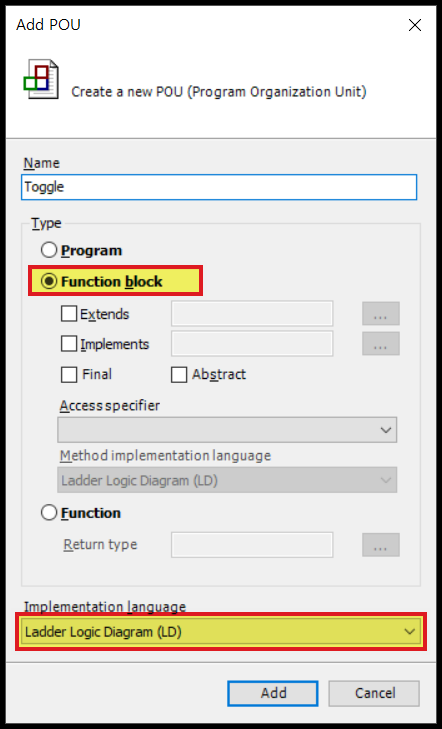 Codesys 펑션블록(토글 스위치) 만들기 (How to create Function block)