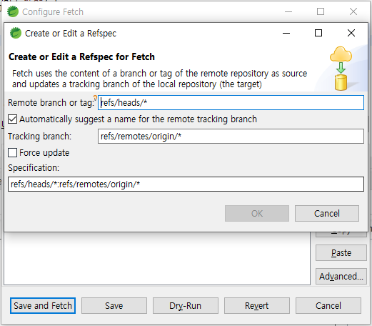 eclipse - 새로 생성된 Git branch 가져오기