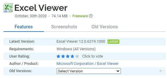 Excel Viewer 무료 다운로드