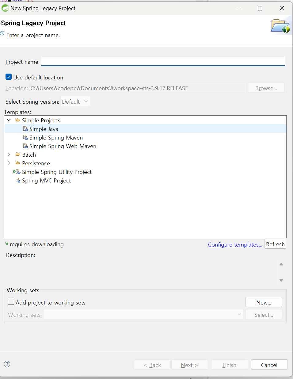 SPRING_TIP Spring Legacy Project 가 제대로 안 만들어져요 2