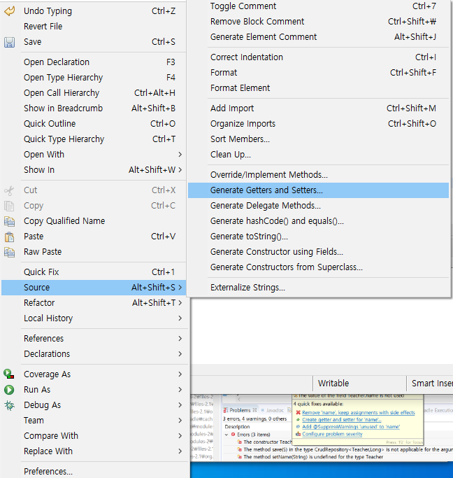 getter / setter 함수