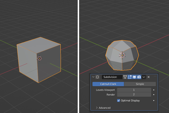 [blender modeling] 01. subdivide modifier 사용하기 (1)