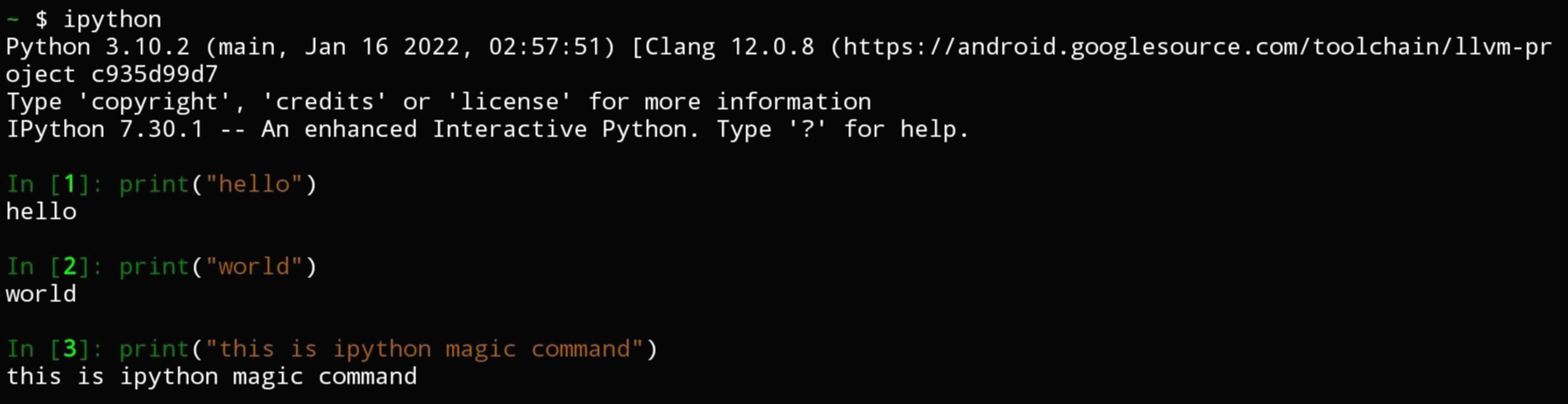 ipython shell(터미널, 쉘)에서 작성한 코드를 파이썬 스크립트로 바꾸기/ipython 매직커맨드