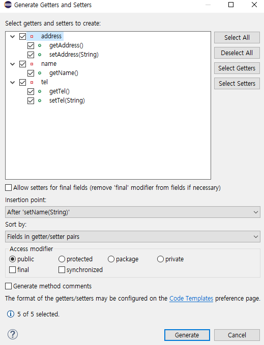 getter / setter 함수