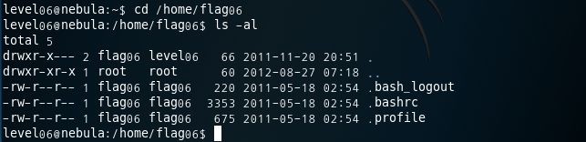 [Exploit-Exercises: Nebula] level06 풀이
