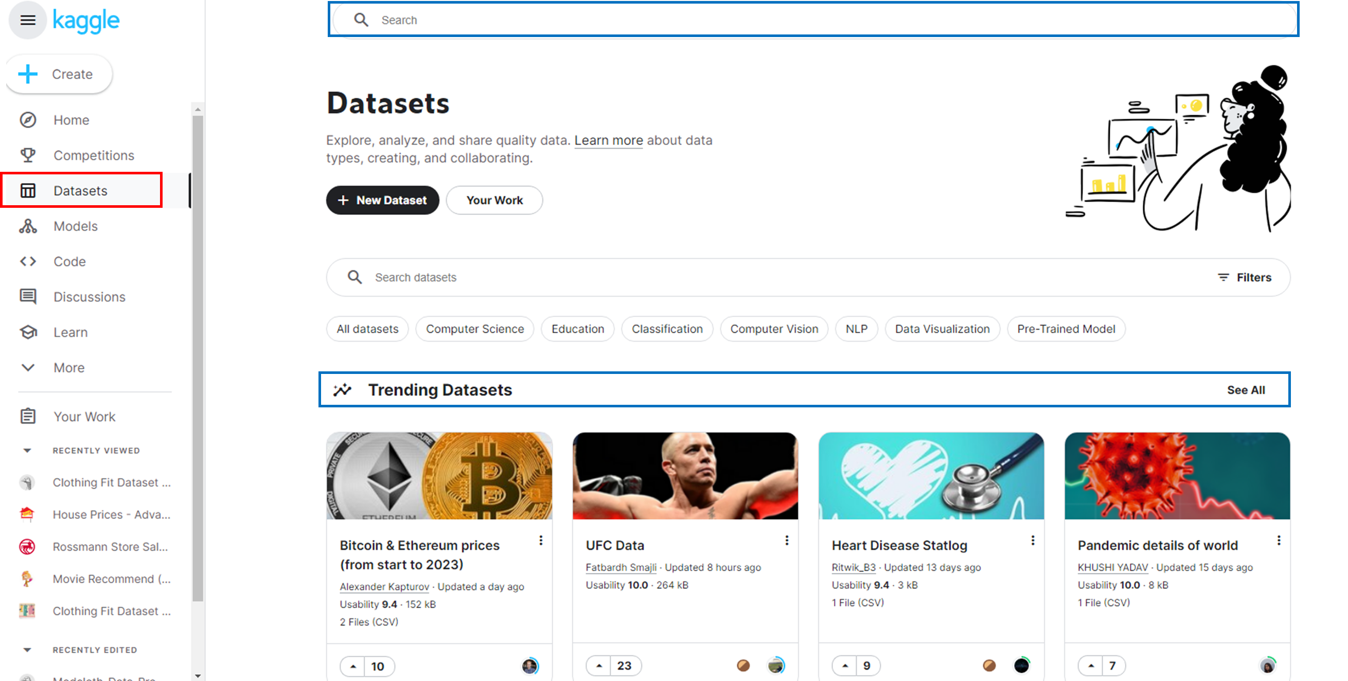 [Kaggle] Kaggle(캐글) Dataset CSV 다운로드