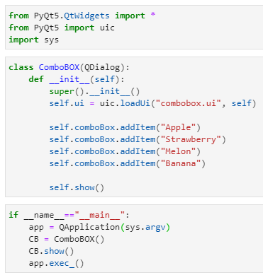[PyQt5] 선택하는 또 다른 방법. 콤보박스 사용하기 - QComboBox