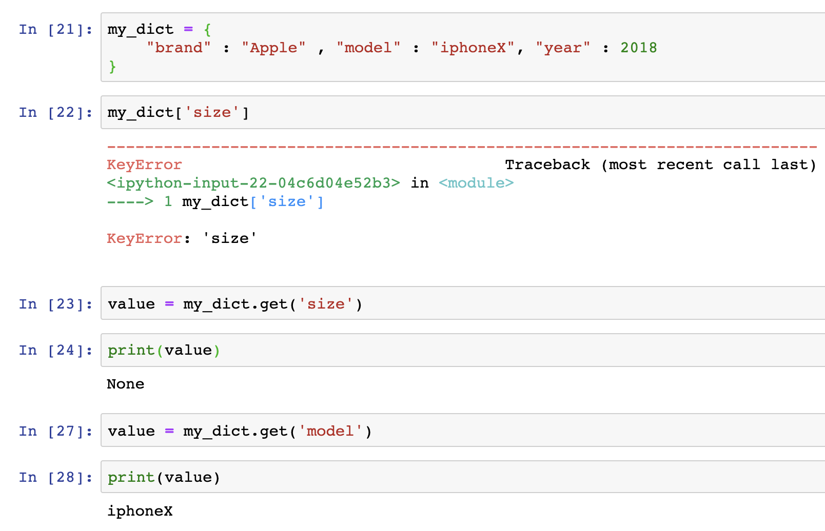Python Dict Key Value Get 