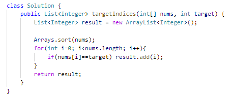 99클럽 코테 스터디 33일차 TIL (+JAVA/Find Target Indices After Sorting Array
