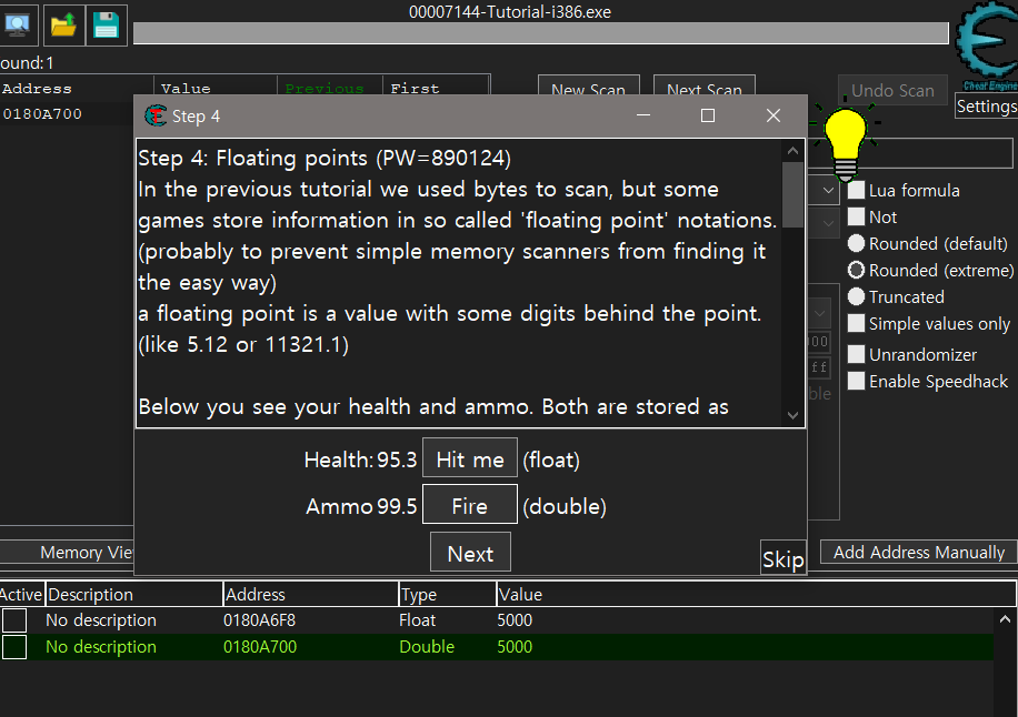 [CE] 게임 메모리 해킹: 치트 엔진(Cheat Engine) 튜토리얼 4단계 해결하기 (Game Memory Hacking Tutorial by Using Cheat ...