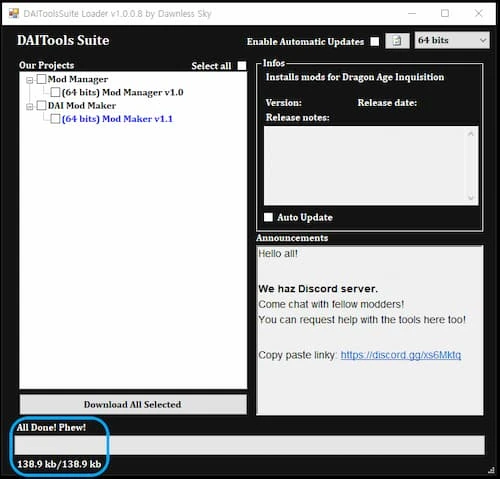 드래곤 에이지 인퀴지션 모드 | DAITools Suite 모드 매니저 적용 방법