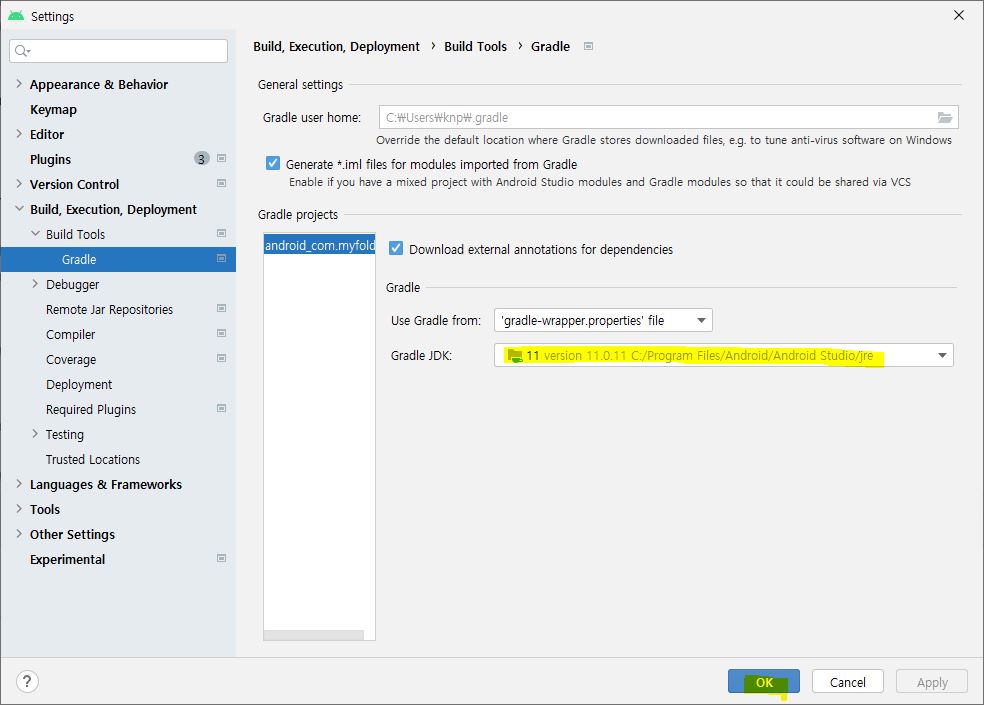YOU: :: [E] Android Gradle plugin requires Java 11 to run. You are ...