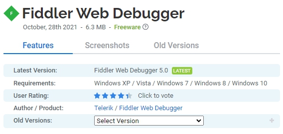 Fiddler Web Debugger 무료 다운로드
