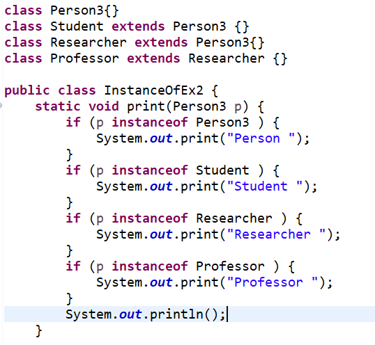 [JAVA] 자바 instanceof 연산자의 사용