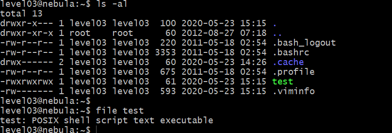 [Exploit-Exercises: Nebula] level03 풀이
