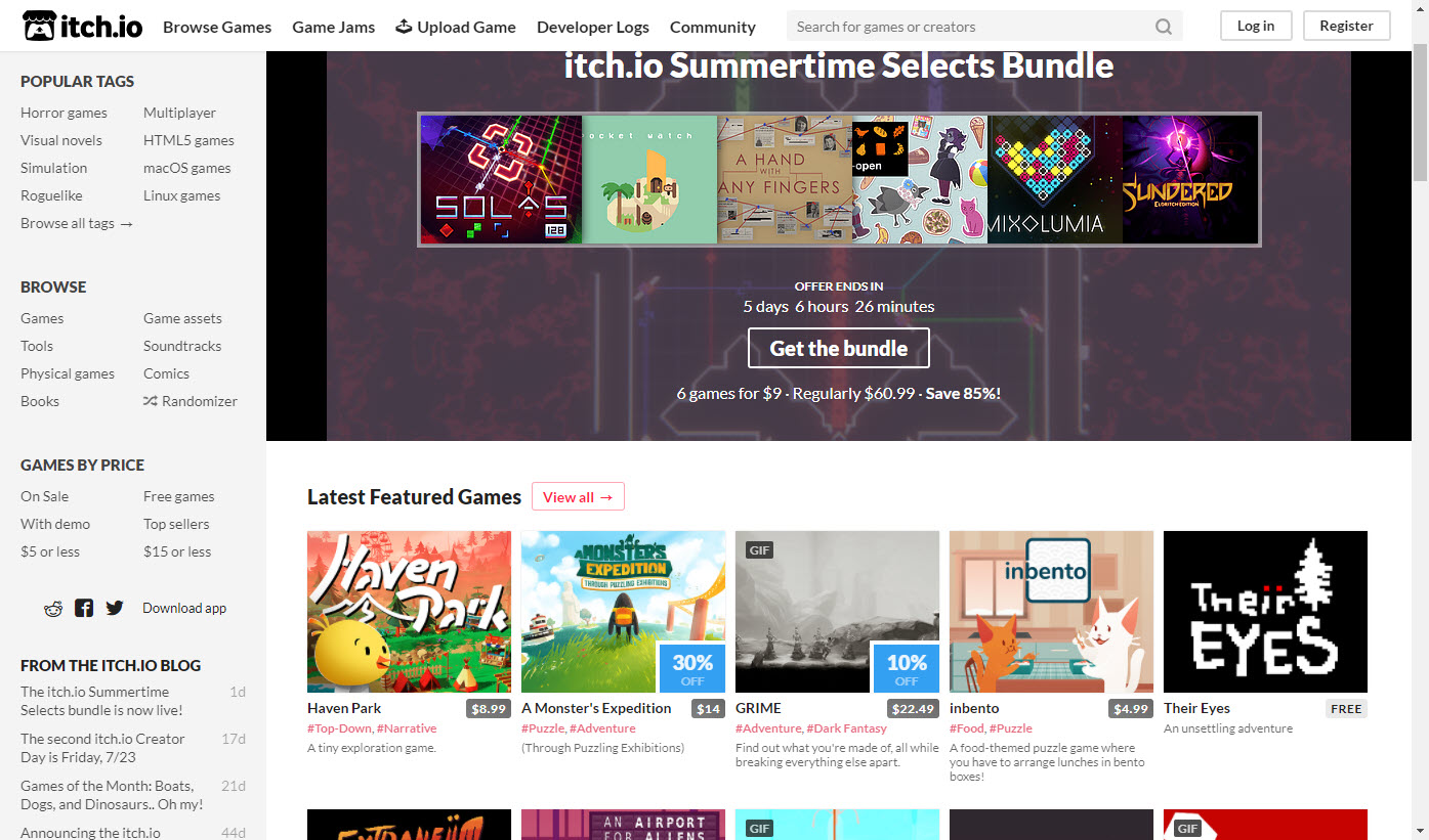 itch.io - 인디게임 유통 플랫폼