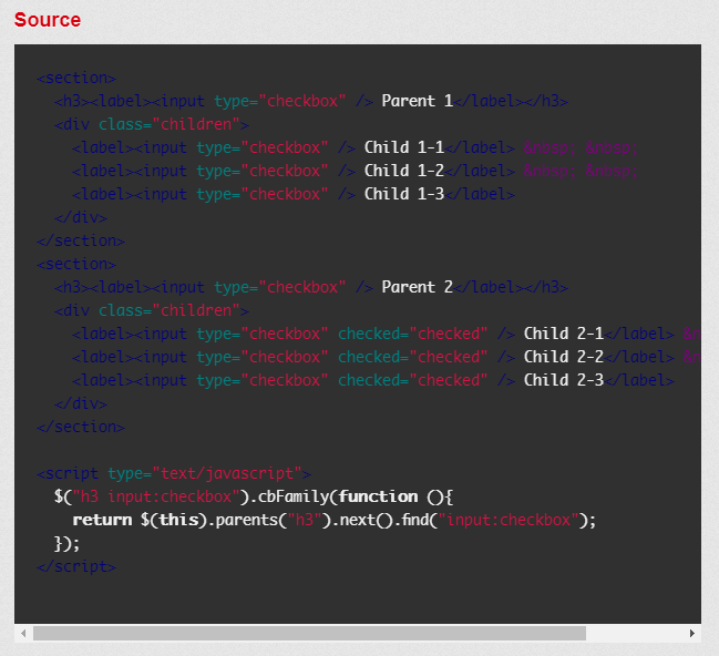 [해피CGI][cgimall] 체크박스 그룹을 만들고 한번에 체크 가능하게 만들어 주는 JS - Cbfamily