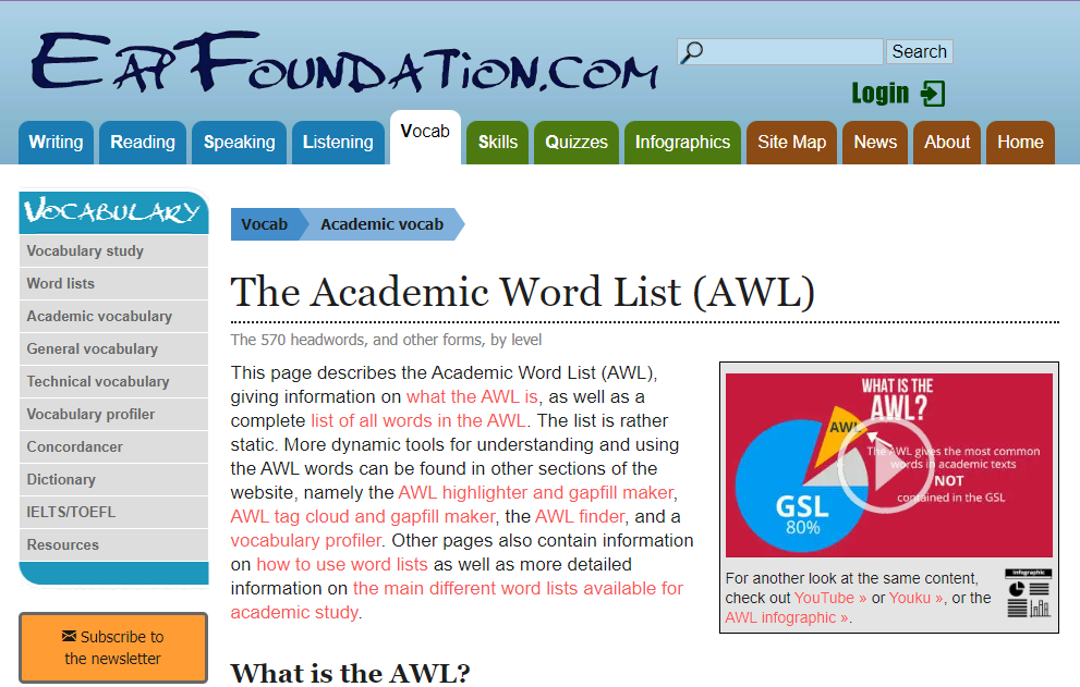 [영문 논문읽기와 쓰기를 위한 단어장] The Academic Word List (아카데믹 워드리스트)_사용법과 예시