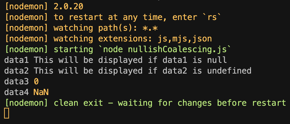 Javascript - Nullish coalescing operator(??)의 정의 및 사용 예시 :: 더그는 피아노를 좋아해
