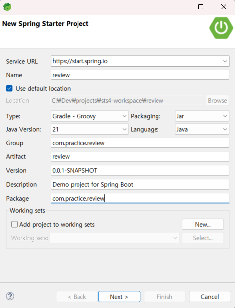 Spring Boot 프로젝트 생성 [STS4/gradle/mybatis/thymeleaf] :: JM_log