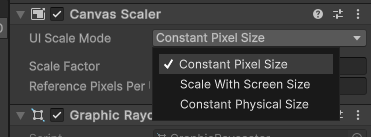 유니티 기초 - Canvas Scaler로 UI 해상도(크기) 조절하기