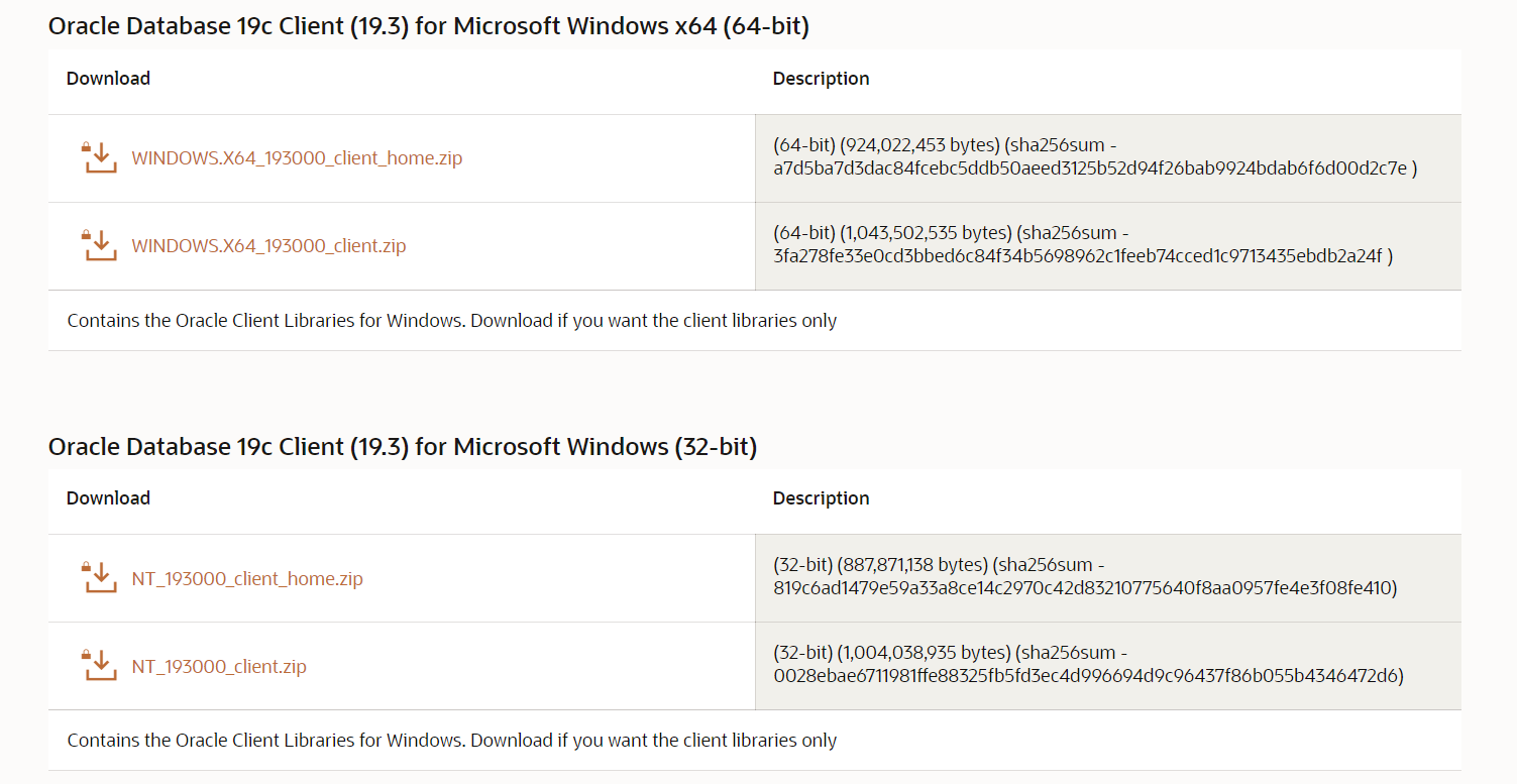 [Oracle] Oracle 19c 클라이언트(Client)다운방법