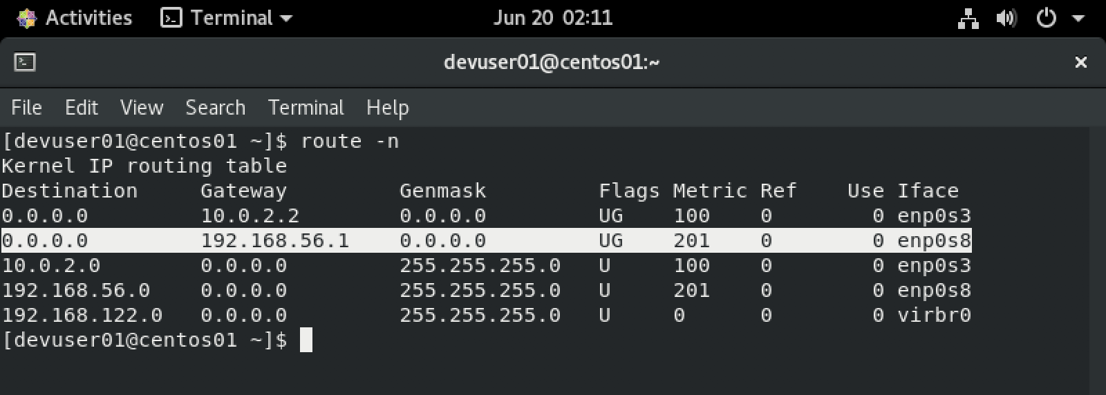 [CentOS Stream 8] route metric 설정