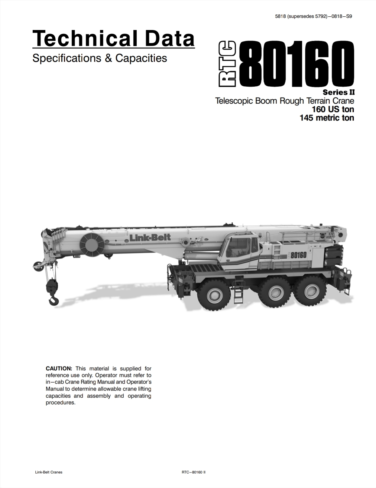 [매뉴얼] Link-Belt RTC 80160-2 130t :: 건설장비 사고사례 및 법규