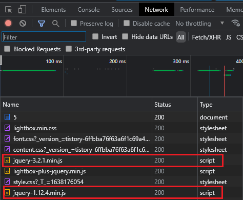 티스토리 속도 개선 (jQuery 이중 로드 제거)